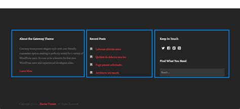 Gateway Widgetized Areas Rescue Themes