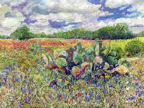 Wildflowers And Cactus By Hailey E Herrera