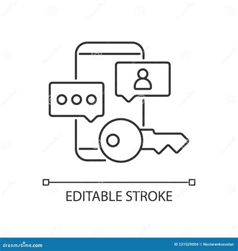 Social Media Password Linear Icon Stock Vector Illustration Of Message Gadget 231529004