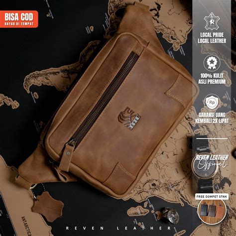 Jual Tas Kulit Selempang Hazar Slempang Sling Waist Bag Waistbag