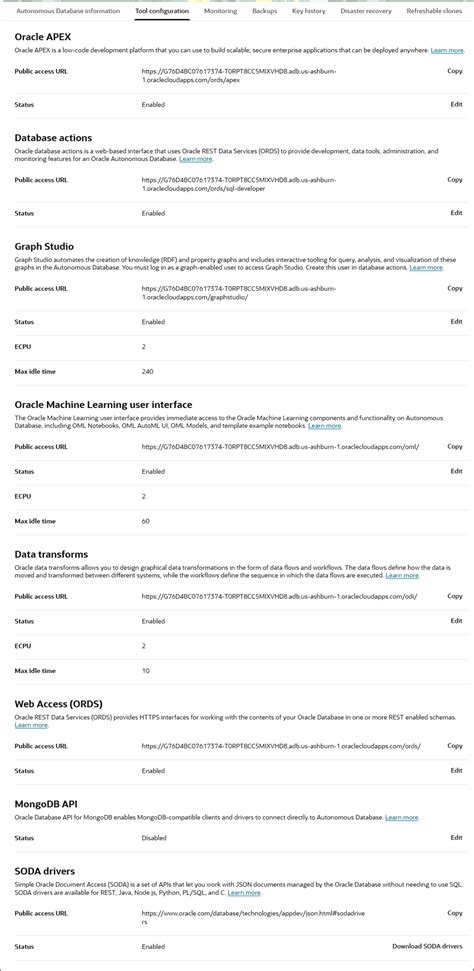 Manage Autonomous Database Built In Tools