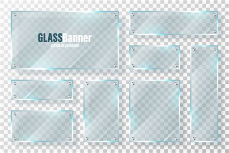 Realistic Glass Frames Collection Violet Vector Image