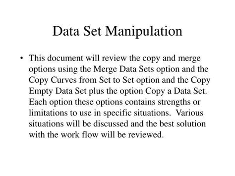 Ppt Data Set Manipulation Powerpoint Presentation Free Download Id