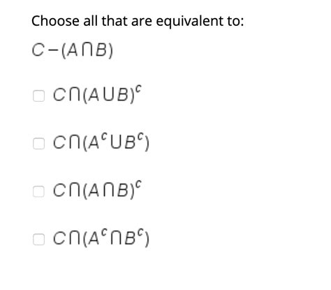 Solved Topic Set Theory Proofs Please Choose The Correct