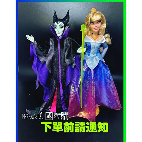 Winnie美國代購disney 迪士尼sleeping Beauty 睡美人and黑魔女 12寸收藏娃娃 公仔 芭比組合 蝦皮購物