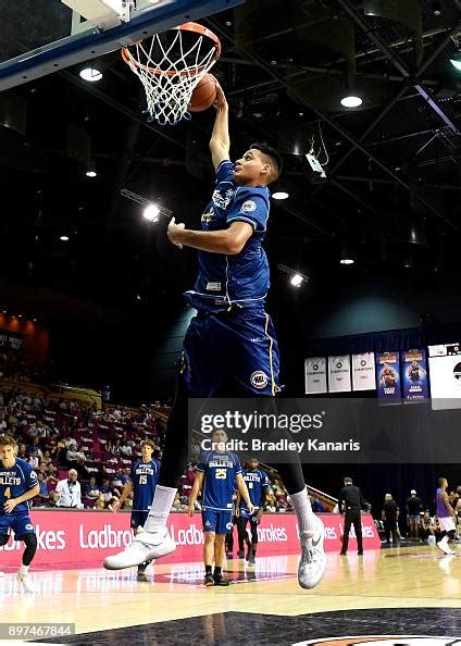 Tyrell Harrison Of The Bullets Slam Dunks During The Warm Ups Before