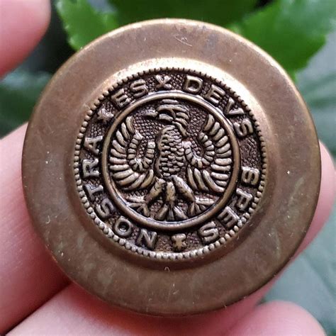 Vintage Antique Es Devs Spes Nostra Eagle Bird Button Etsy