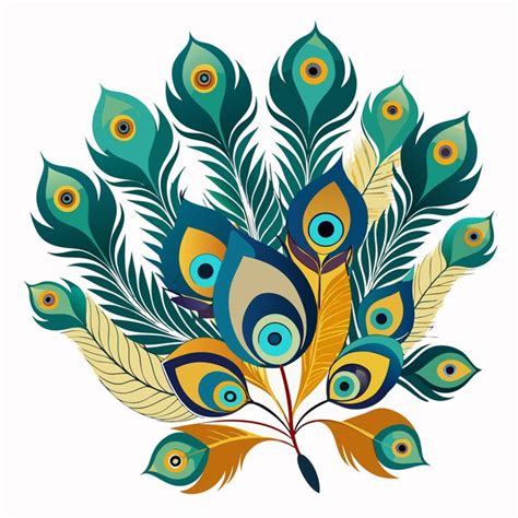 Peacock Feather Vector Illustration Premium Ai Generated Vector
