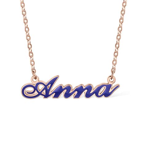 Custom Name Necklace In Color Brass Sterling Silver 925 Womens