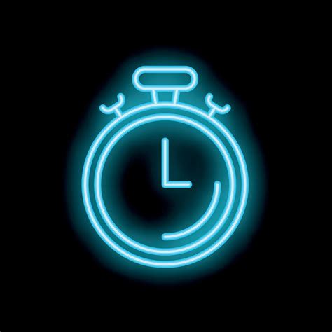 Blue Neon Stopwatch Showing Time Passing Concept 52807384 Vector Art At