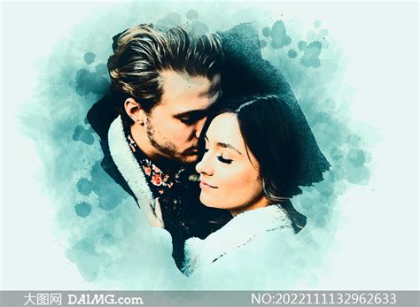泼墨墨点效果水彩绘画创意照片模板 大图网图片素材