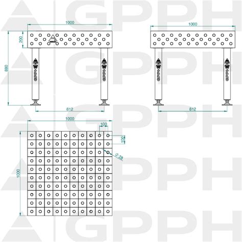 Mesa De Soldadura Plus Inox 1000 X 1000 Mm Gpph Group