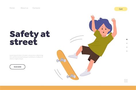 Premium Vector Safety And Street Concept For Landing Page Template