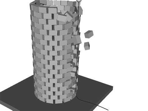 10 A Spline Driven Scripted Object Interacts With A 320 Brick Tower
