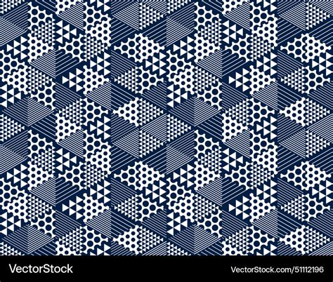 Geometric 3d Seamless Pattern With Cubes Rhombus Vector Image