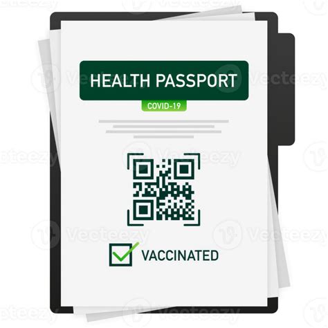 Health Passport Qr Code In Linear Style On Green Background