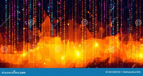 Binary Numbers Forming Digital Background With Area Dented Stock Illustration Illustration Of