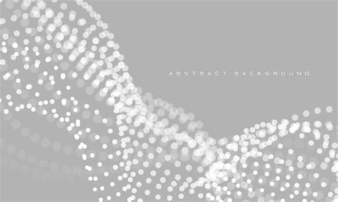 Abstract 3d Grey Particles Flow Wave Dot Landscape Digital Data