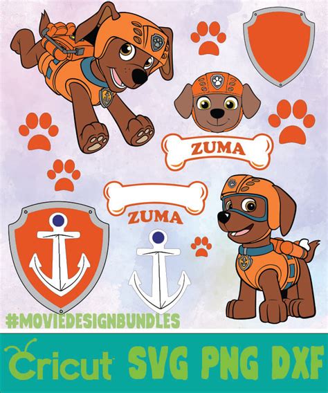 Paw Patrol Zuma Bundle Svg Png Dxf Movie Design Bundles