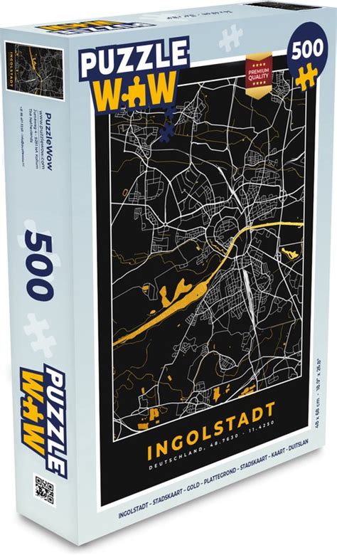 Puzzel Ingolstadt Stadskaart Gold Plattegrond Stadskaart