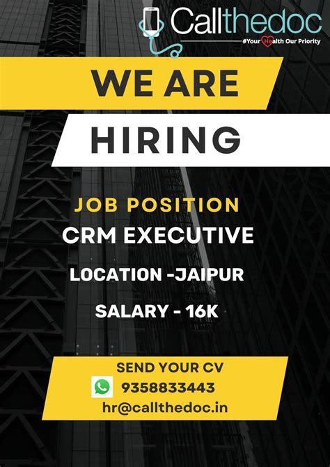 Anuj Upadhyay On Linkedin We Are Hiring Crm Executive Jaipur