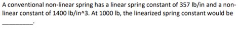 Solved A Conventional Non Linear Spring Has A Linear Spring Chegg