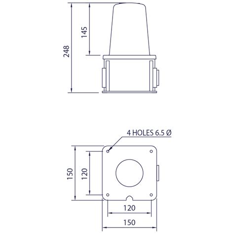 Deegee Xft Ip65 Xenon Strobe Sh Beacon 230vac Black Base 248mm X 150mm