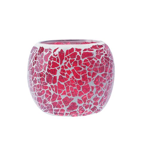 Mescente Wholesale Crackle Glass Candle Holder Modern Custom Luxury