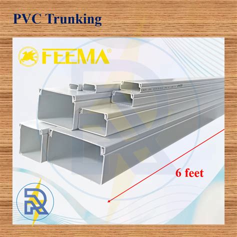 R Electric Feema Pvc Mini Trunking 6ft Pvc Casing White Trunking Air Cond Trunking