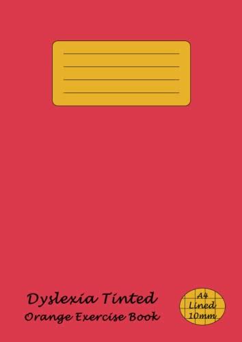 Dyslexia Tinted Exercise Book A4 10mm Lined Orange Visual Stress