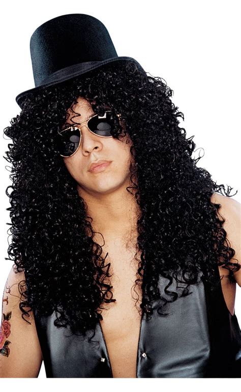 Deluxe Mens Curly Black Costume Wig Deluxe Mens Curly Slash Wig