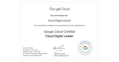 Suraj Raghuvanshi On Linkedin Cloud Digital Leader • Suraj Raghuvanshi