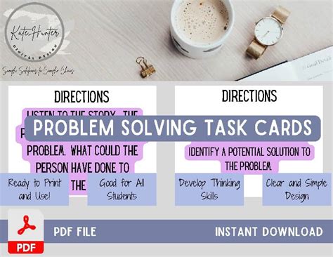 Executive Functioningproblem Solving Task Cards By Kate Hunter Design