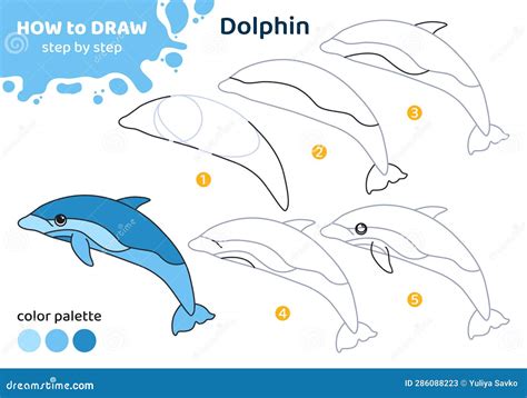 Tutorial De Dibujo Para Ni Os C Mo Dibujar Un Delf N Ilustraci N Del