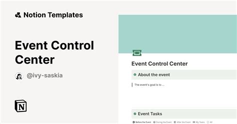 Event Control Center Template Notion Marketplace