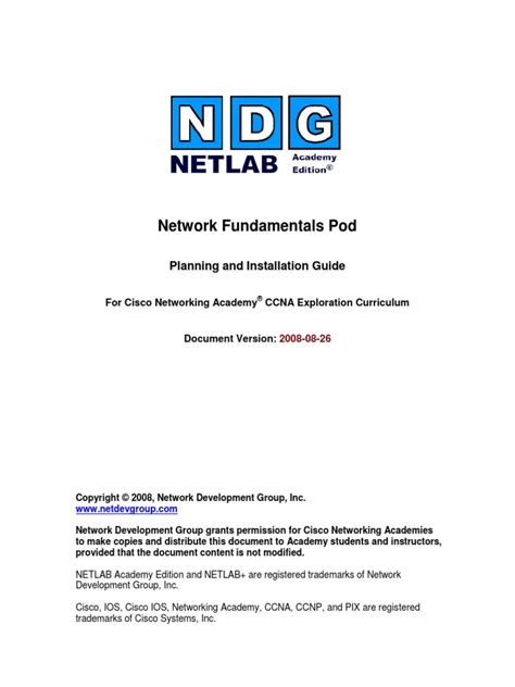 Netlab Network Fundamentals Pod Pdf Pdf Network Switch Computer Network