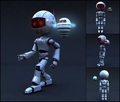 3d Model Robot Full Body Rigged Character Vr Ar Low Poly Rigged Hot