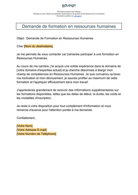 Demande De Formation En Alternance Modèle De Mail Ou Lettre Edusign