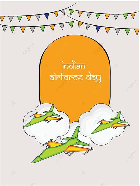 Indian Airforce Day Background India Win Aeroplane Vector India Win