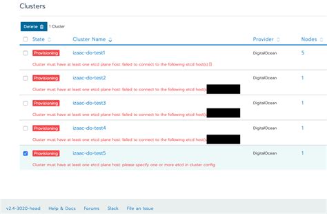 Cluster Stuck In Provisioning State Cluster Must Have At Least One Etcd