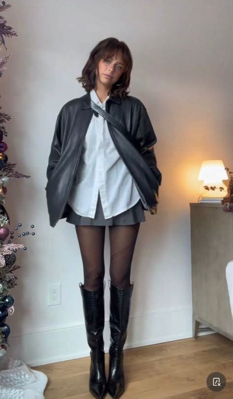 Grey Pleated Skirt Outfit Aesthetic