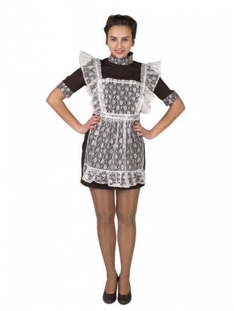 Школьное платье на последний звонок с фартуком 11 класс