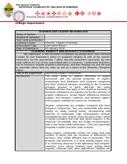 Identifying Organic Compounds Experimental Study Course Hero