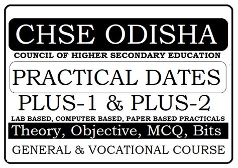 CHSE Odisha Practical Dates Plus Plus Announced