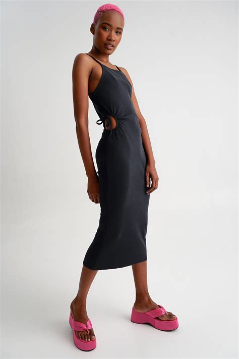 Cut Out Bodycon Midi Dress