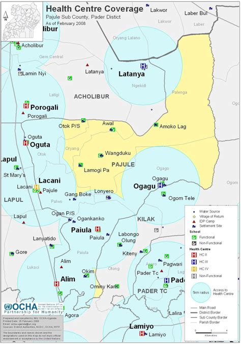 Uganda Health Centre Coverage Pajule Sub County Pader District As