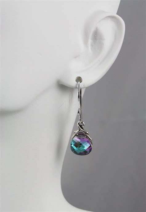 Swarovski Crystal Vitrail Light Briolette Sterling Silver