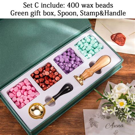 Custom Logo Wax Envelope Seal Stamp Kit With T Box For Wedding Invitation Wedding T For