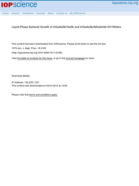 Liquid Phase Epitaxial Growth Of Ingaassbgasb Pdf