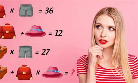 Math Test You Must Find The Value Of Each Item Of Clothing In 60
